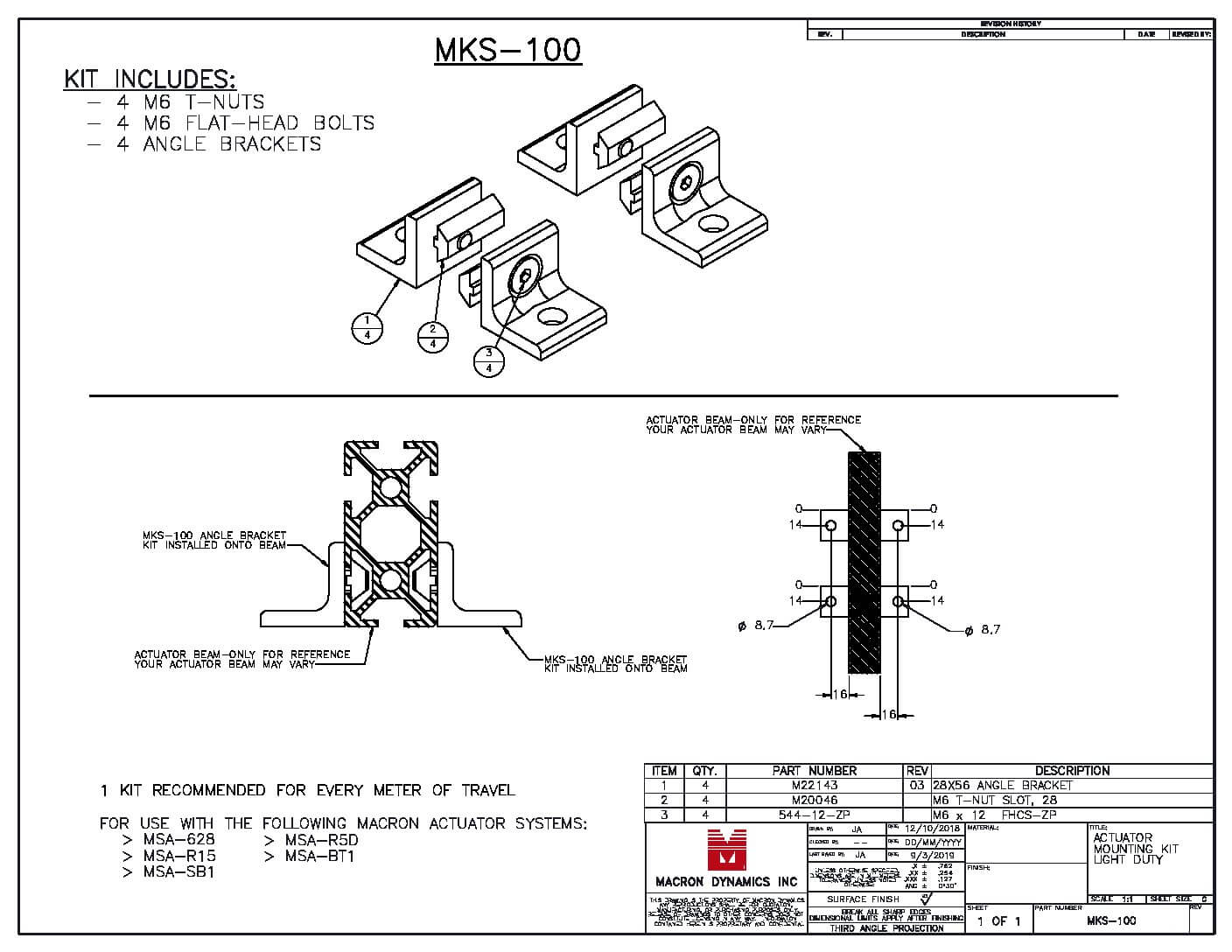 Actuator Mounting Kit | Macron Dynamics